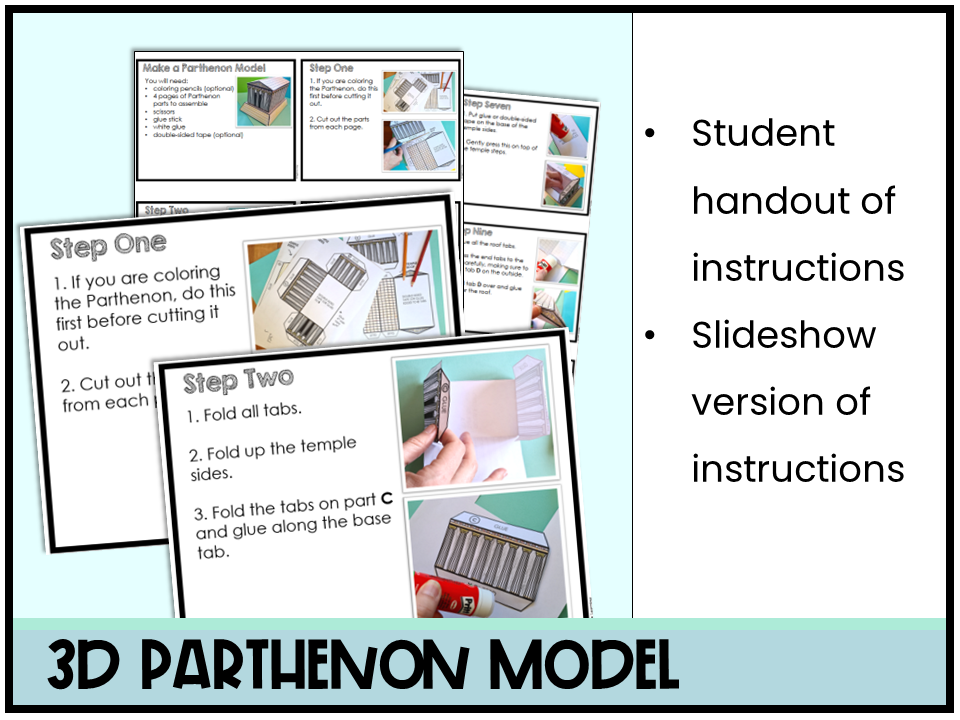 Ancient Greece Parthenon Craft 3D Model | Teaching Resources