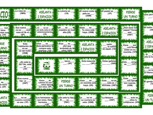 Possessive Pronouns Spanish 4 Worksheet-2 Game-1 Exam Bundle | Teaching ...