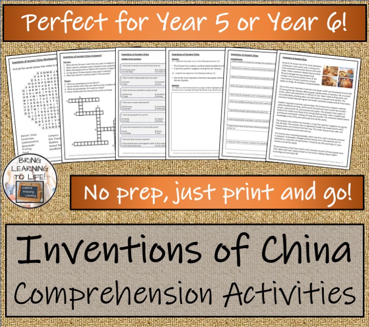 Inventions of Ancient China Reading Comprehension Activities | Year 5 ...
