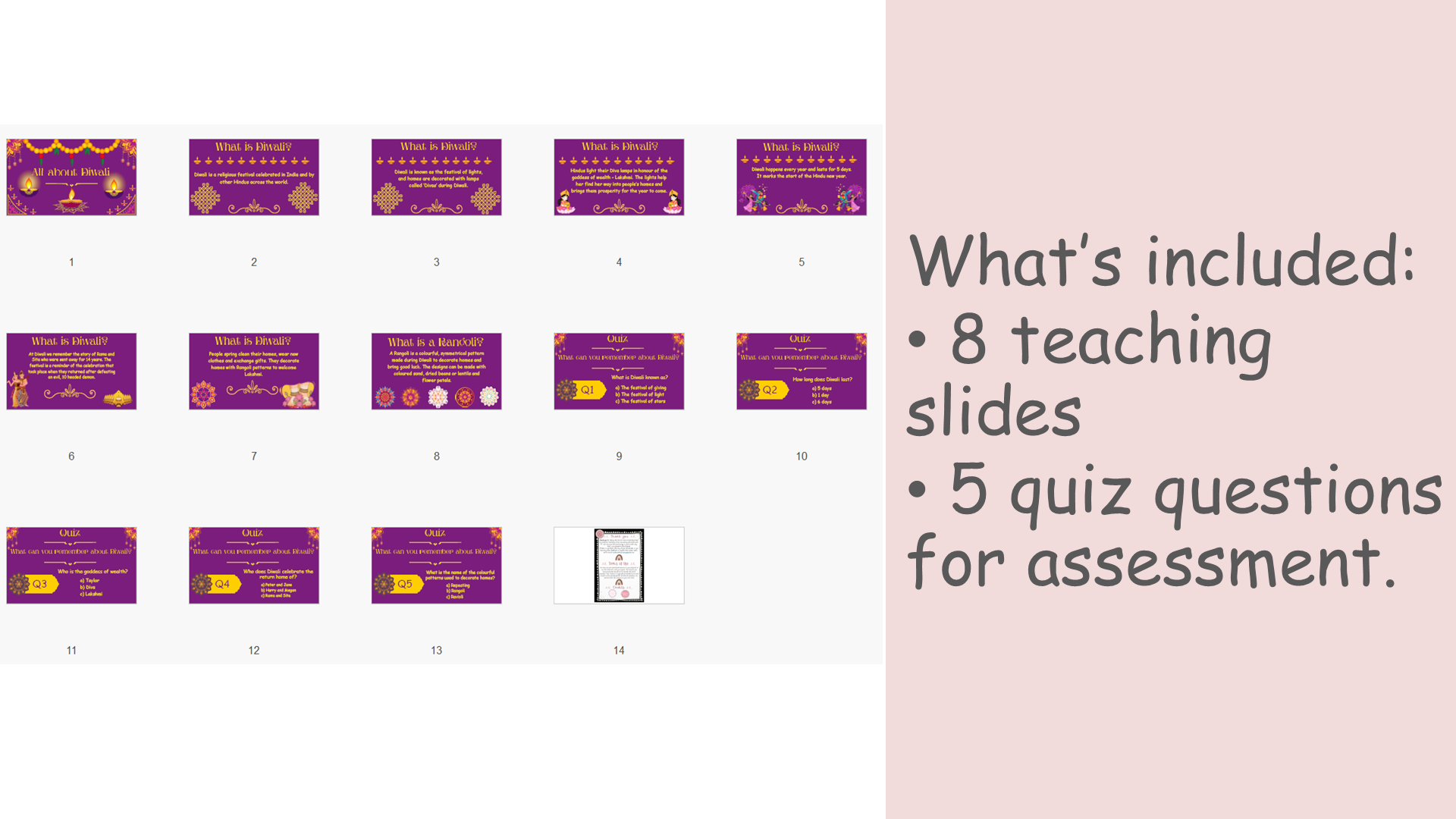 Diwali Teaching Slides and Quiz. All About Diwali. | Teaching Resources
