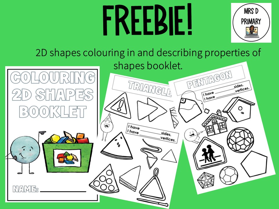 2D shapes - Colouring booklet. | Teaching Resources