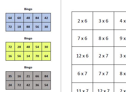 Times Table Bingo - 6s, 7s and 8s | Teaching Resources