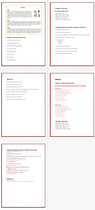 French-reading (year 8 or 9 - grade 7 or 8): les loisirs | Teaching ...