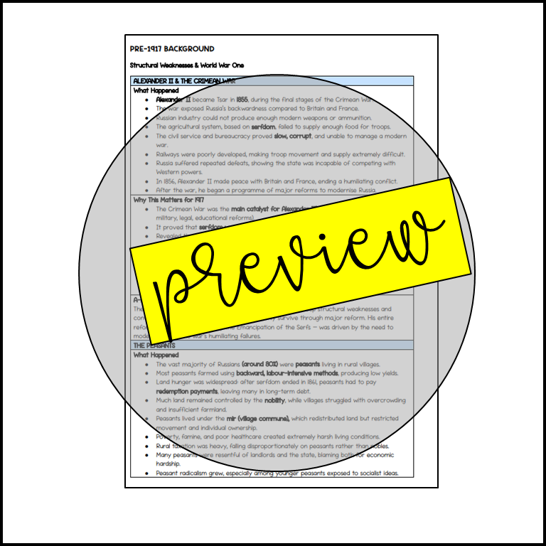 A-Level Russia Revision Guide: Russia to Death of Stalin (1855–1953 ...