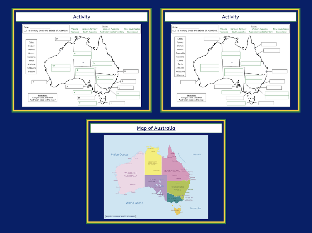 Identifying the cities and states of Australia - KS1/KS2 | Teaching ...