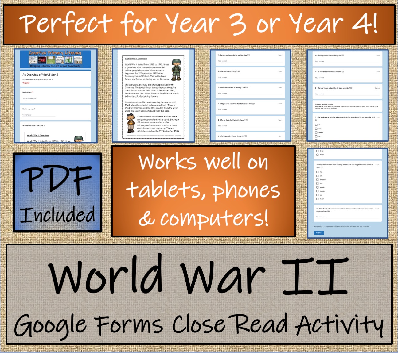 LKS2 World War 2 Reading Comprehension Activity | Digital & Print ...