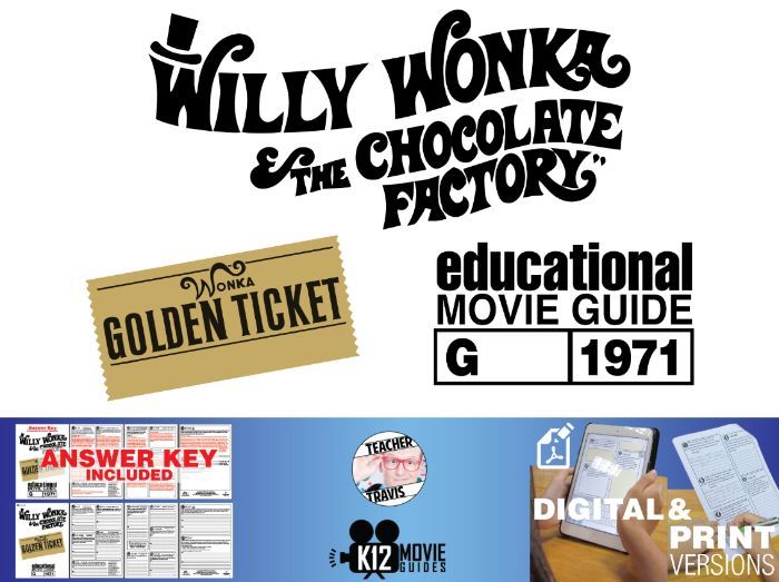 Willy Wonka & the Chocolate Factory Movie Guide | Questions | Worksheet ...