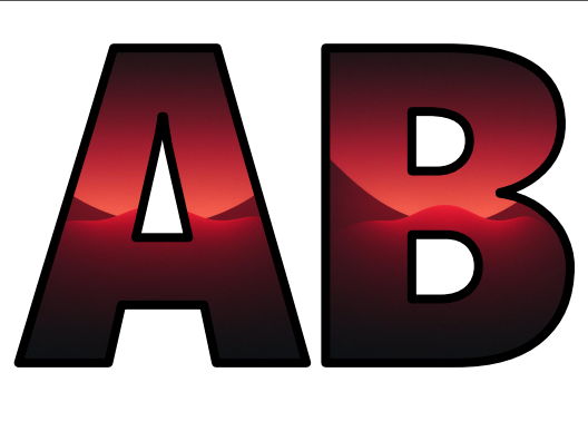 Dark Red Bright Red Gradient Art Lettering Set Display Title Letters ...