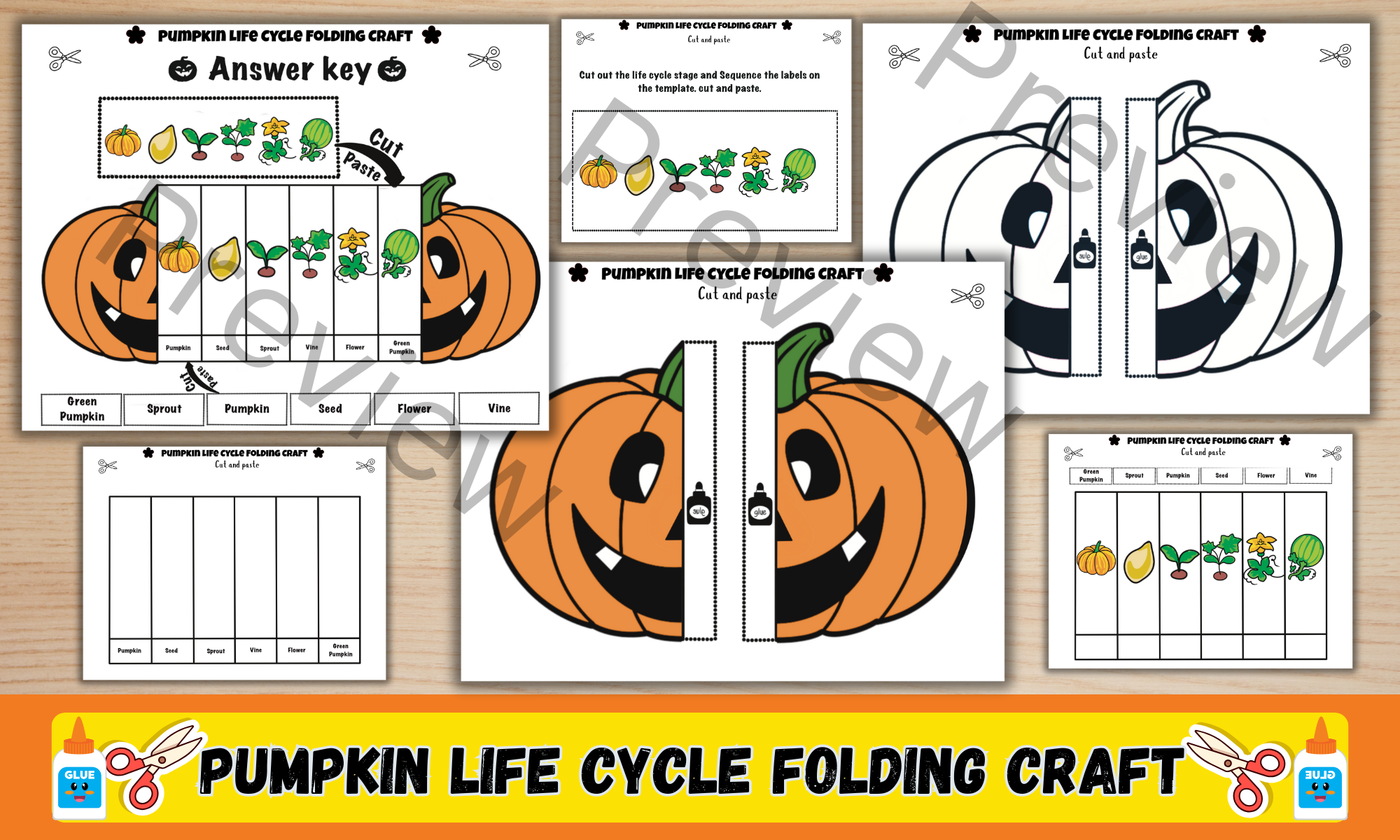 Pumpkin Life Cycle Folding Craft l Fall Art Activity| Printable October ...
