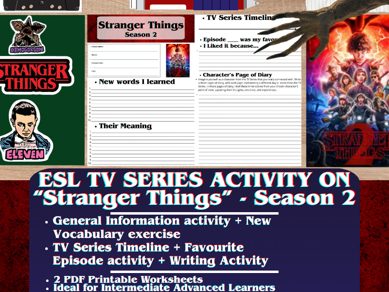 ESL TV Series Activity Worksheets - Stranger Things - Season 2 ...