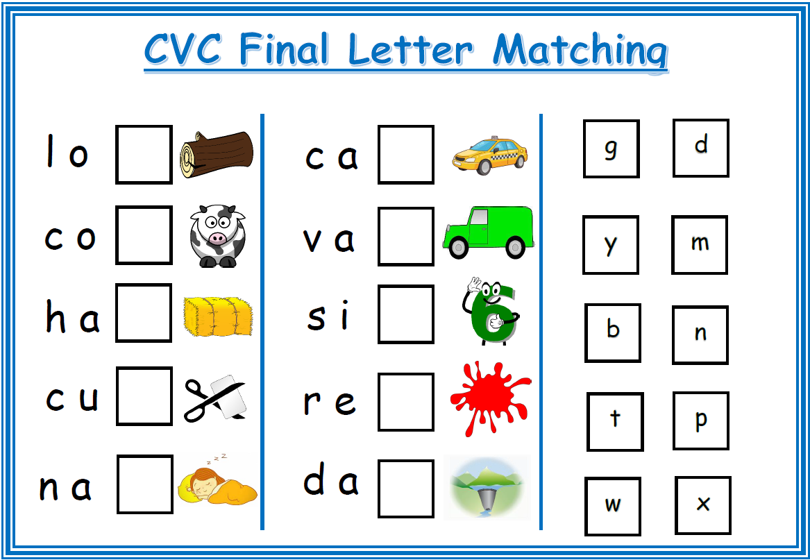 CVC Word Final Letter Matching SEN/EYFS | Teaching Resources