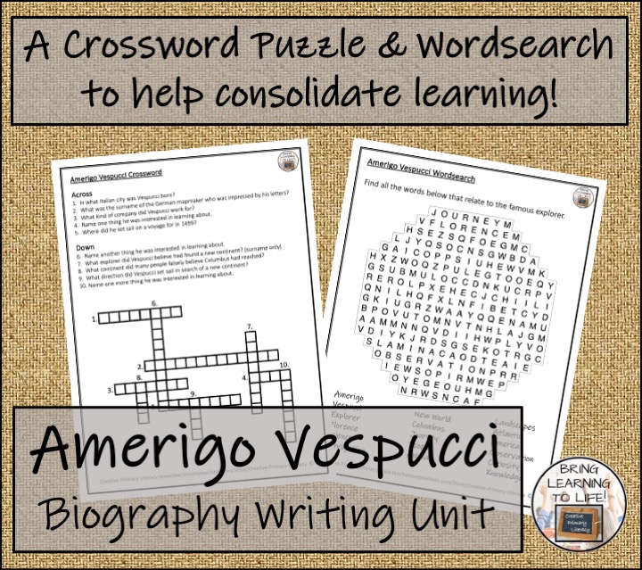Amerigo Vespucci Biography Writing Unit | Year 5 or Year 6 | Teaching ...