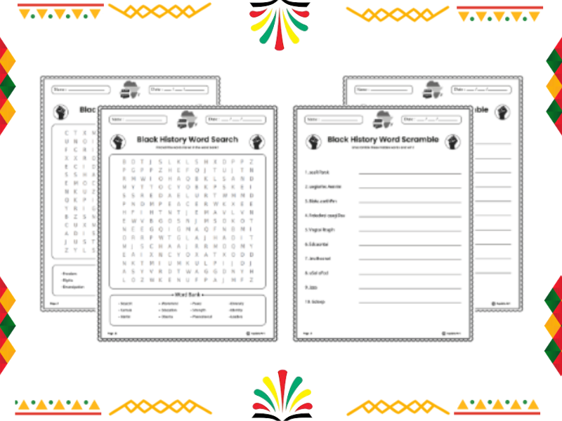Black History Month Word Search & Scramble : Vocabulary Activities ...