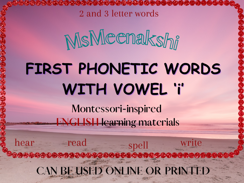 First Phonetic Words With Vowel i free Primary Worksheets First Phonetic Words With Vowel i free Primary Worksheets