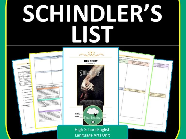 Schindler's List FILM STUDY Short High School Film study | Teaching ...