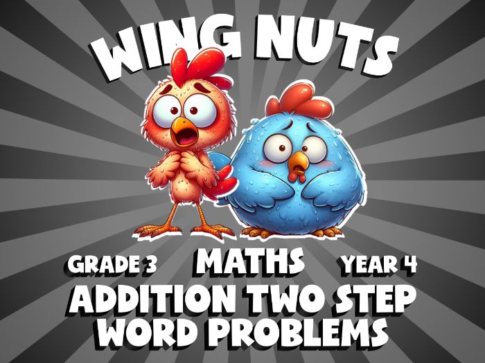Addition Two Step Word Problems WING NUTS Maths Game | No-Prep Year 4 ...
