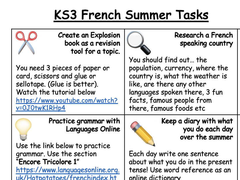 Secondary Languages Resources: French Activities for KS3, KS4, GCSE | Tes