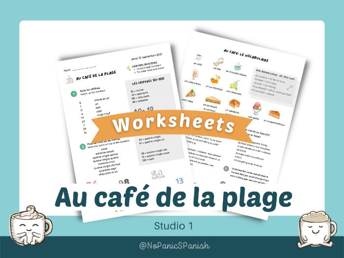Au Caf De La Plage Worksheet Teaching Resources Au Caf De La Plage Worksheet Teaching Resources