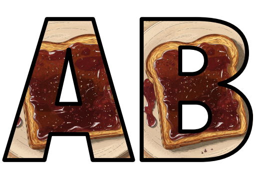 Jam Toast Sandwich Jelly Spread Story Lettering Set Display Title ...