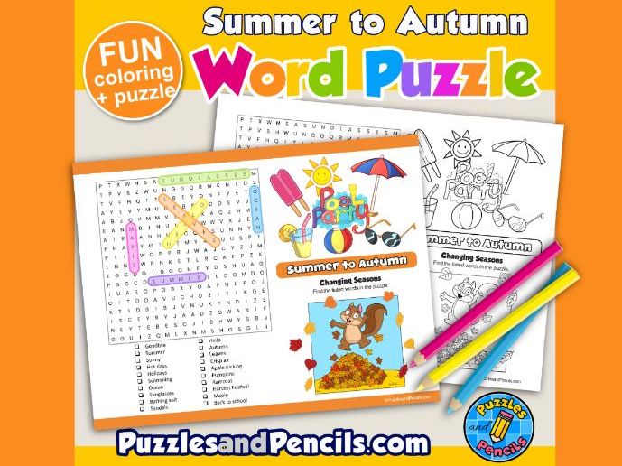 September Word Search Puzzle and Colouring BUNDLE | 8 Wordsearch ...