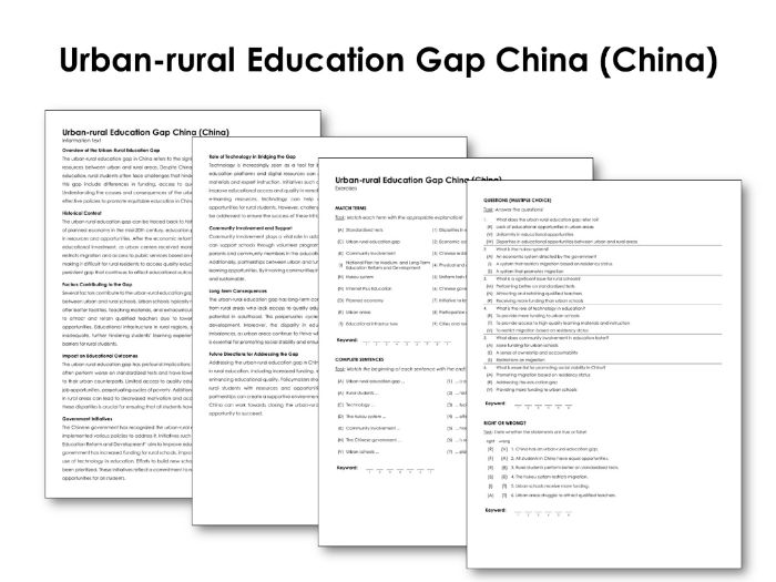 Urban-rural Education Gap China (China) | Teaching Resources
