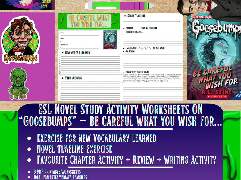 ESL Novel Study - Be Careful What You Wish for... - Goosebumps - R.L ...