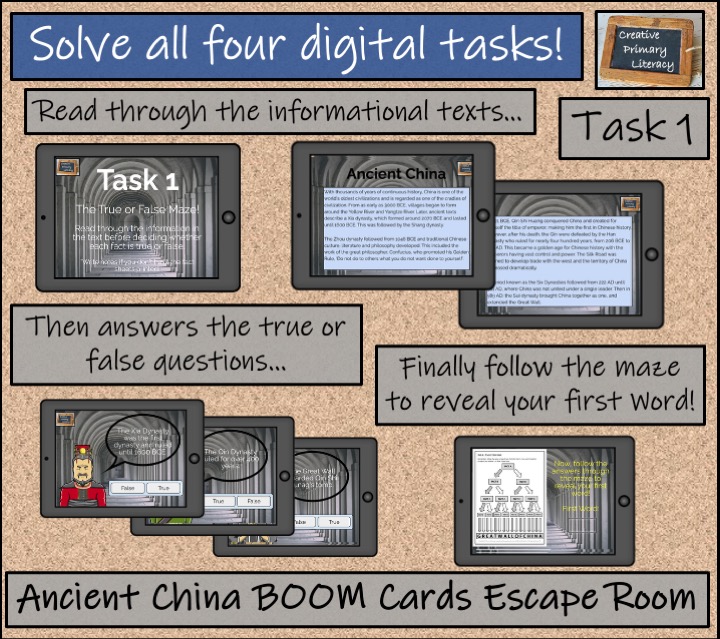 Ancient China BOOM Cards™ Digital Escape Room Activity | Teaching Resources