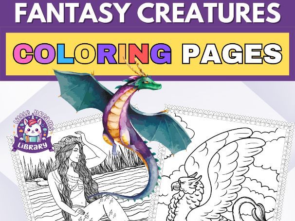 Mythical & Fantasy Creatures Coloring Pages: Spark Imagination ...