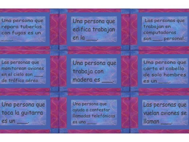 Jobs and Professions Spanish 4 Worksheet-2 Game-1 Exam Bundle ...