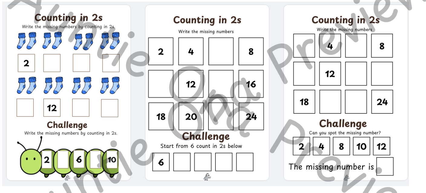 Year 1 Counting in multiples of 2 | Slide Show & Worksheets | Teaching ...