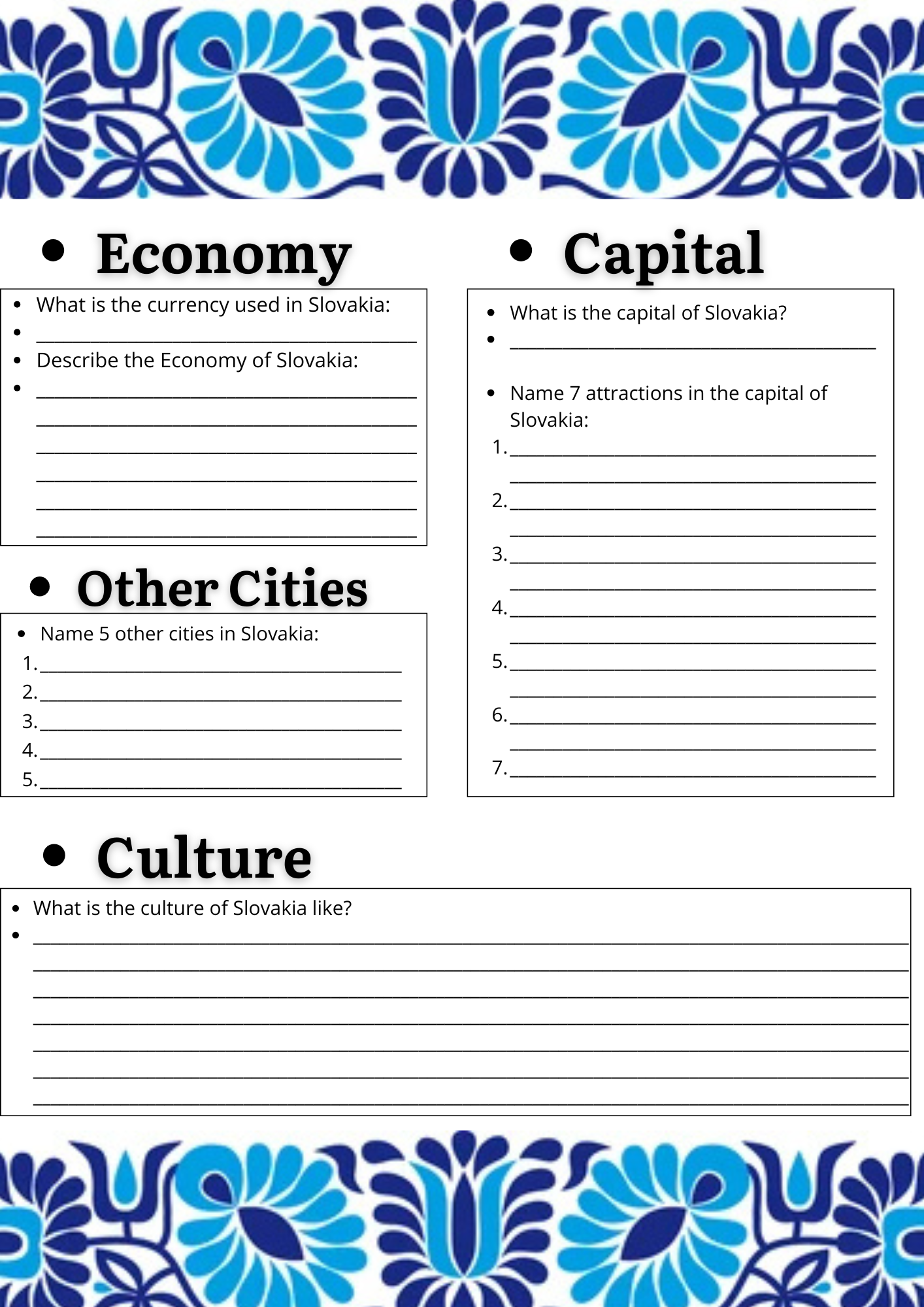 Country Study Research Project - Slovakia - Social Studies Report ...