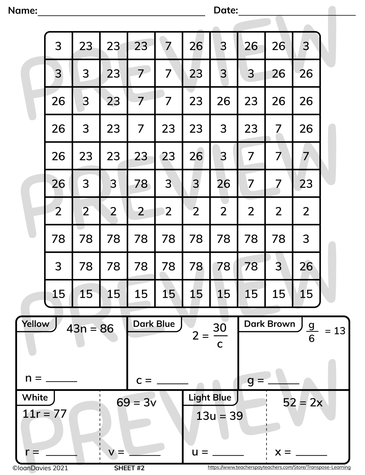 One Step Equations With Multiplication/Division | Thanksgiving Mystery ...