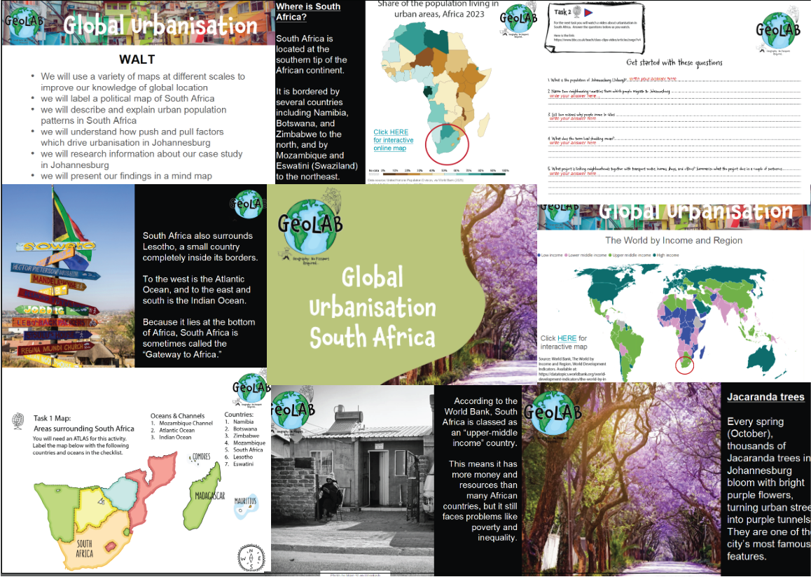 Urbanisation in South Africa KS3 | Teaching Resources