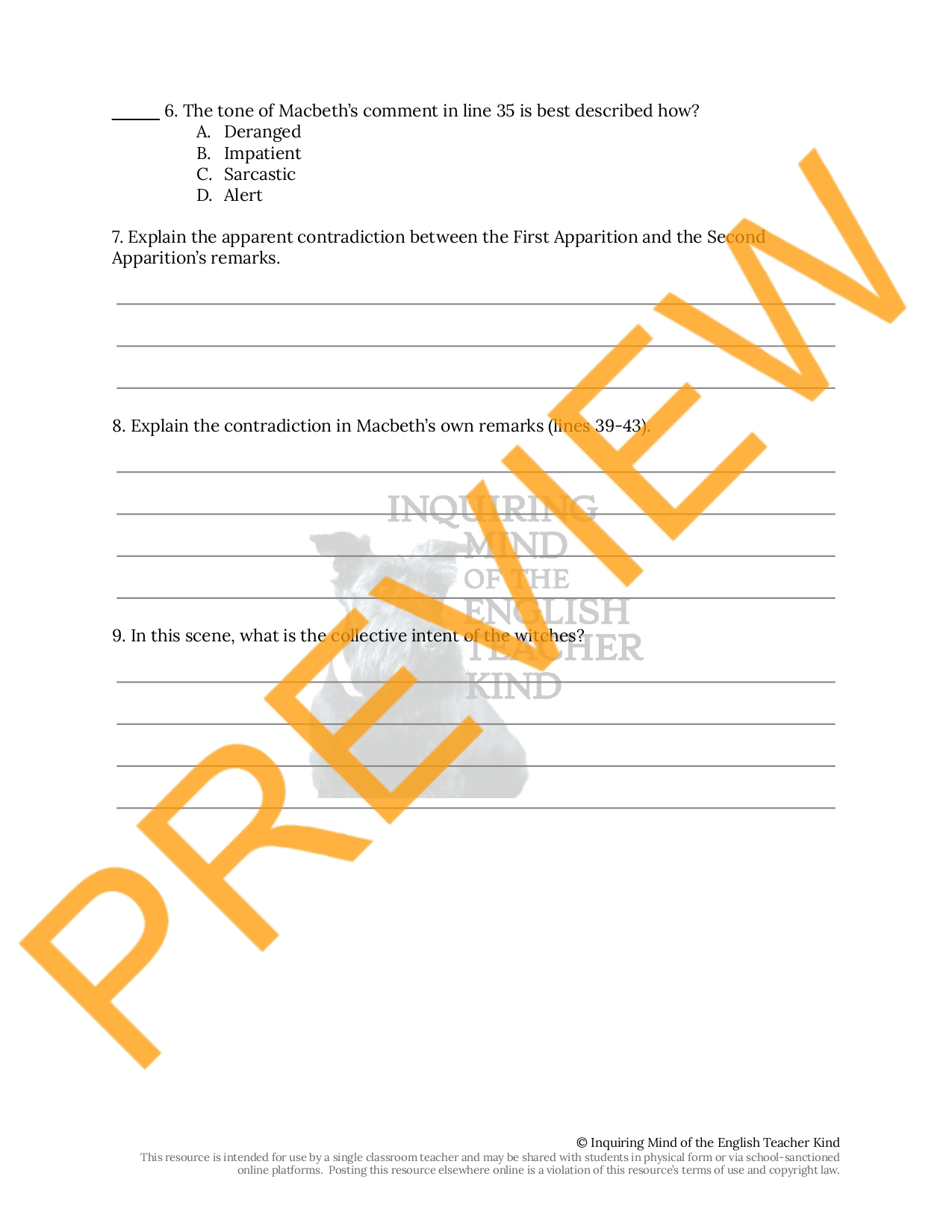 Macbeth Act 4 Worksheet Pdf