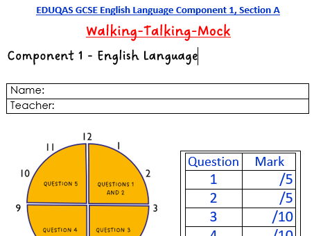 EDUQAS GCSE English Language Component 1, Section 1 pupil booklet ...