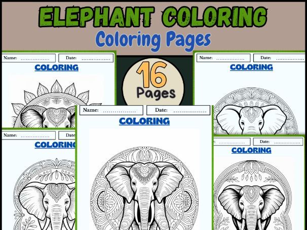 Elephant Coloring Pages | Teaching Resources