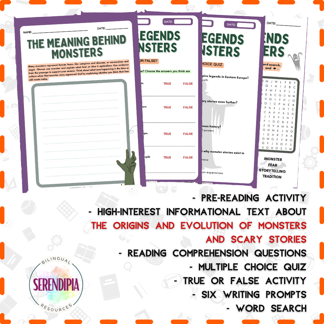 Monsters, Legends, Scary Stories Halloween Nonfiction Reading ...