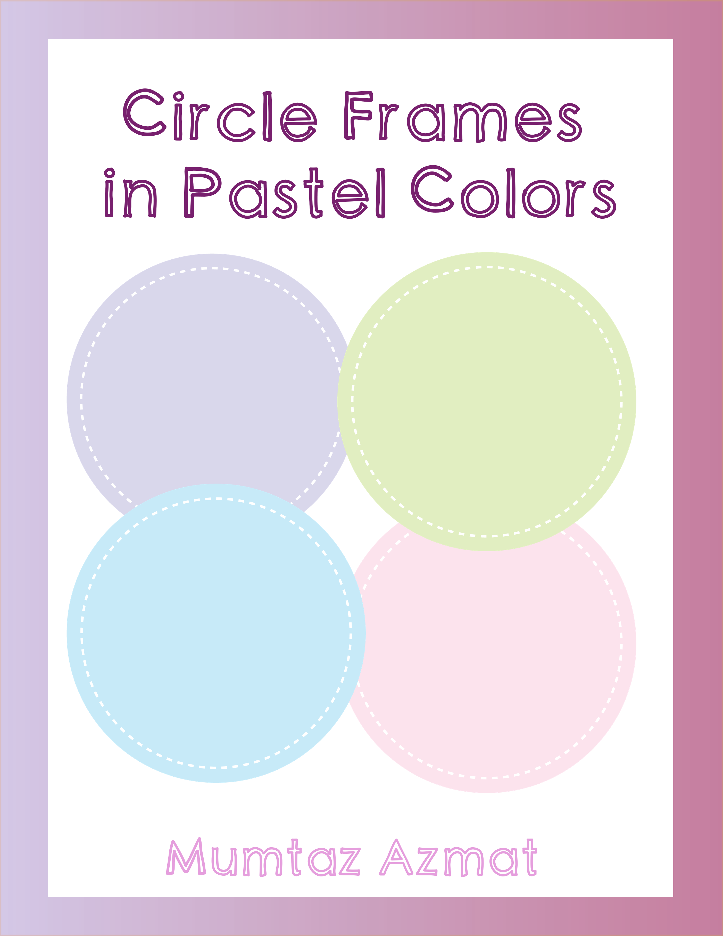 Circle Frames in Pastel (cool & pretty) Colors For Personal ...