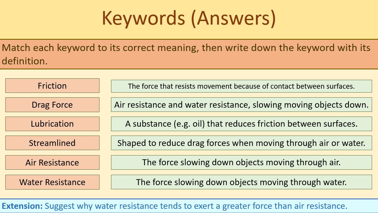 Friction and Drag Forces ~ KS3 ~ Year 7 | Teaching Resources