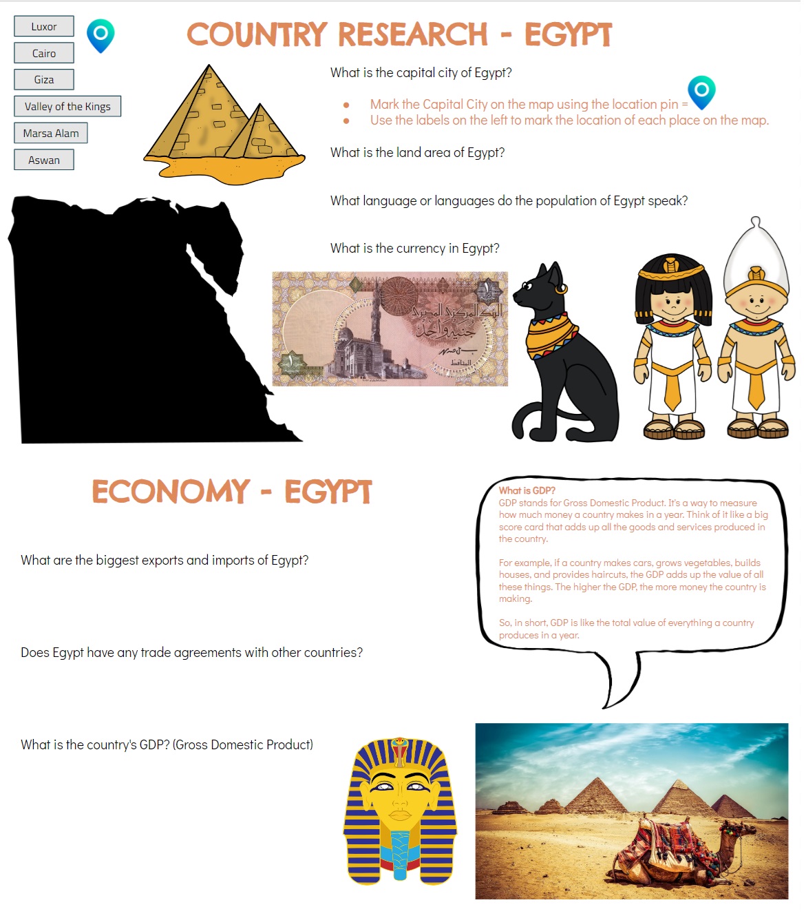 EGYPT - Country Research Project (Google Slides™) | Teaching Resources