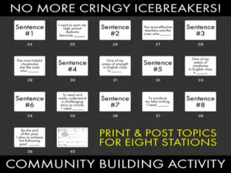 First Day of School Stations Activity, Icebreaker, Middle & High School ...
