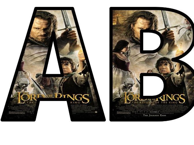 NEW The Lord of the Rings DISPLAY Lettering Whole Alphabet, Numbers ...