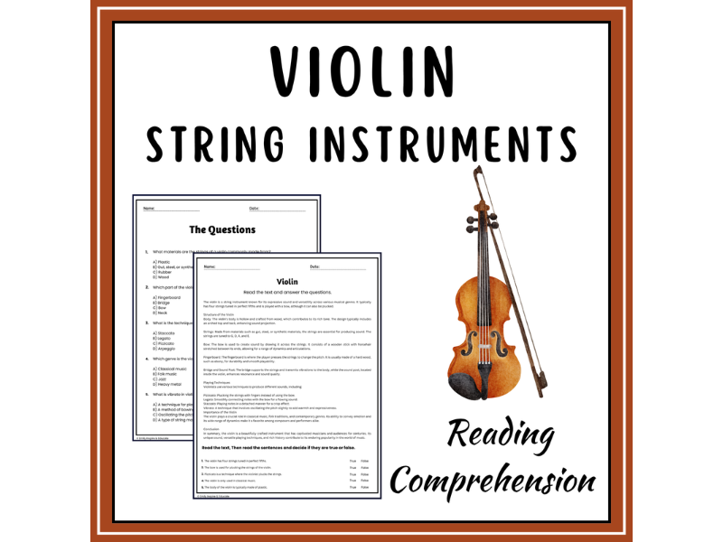 String Instruments Reading Comprehension Passages & Questions ...