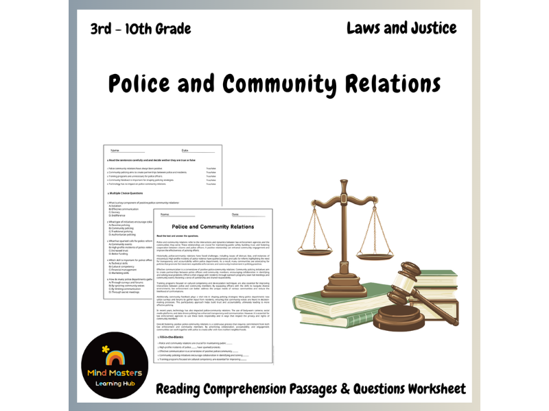 Police and Community Relations Reading Comprehension Passages ...