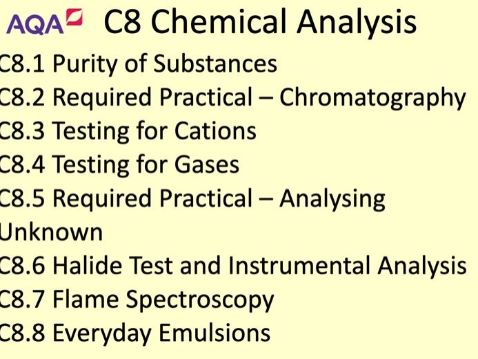 C8.1 Purity of Substances | Teaching Resources