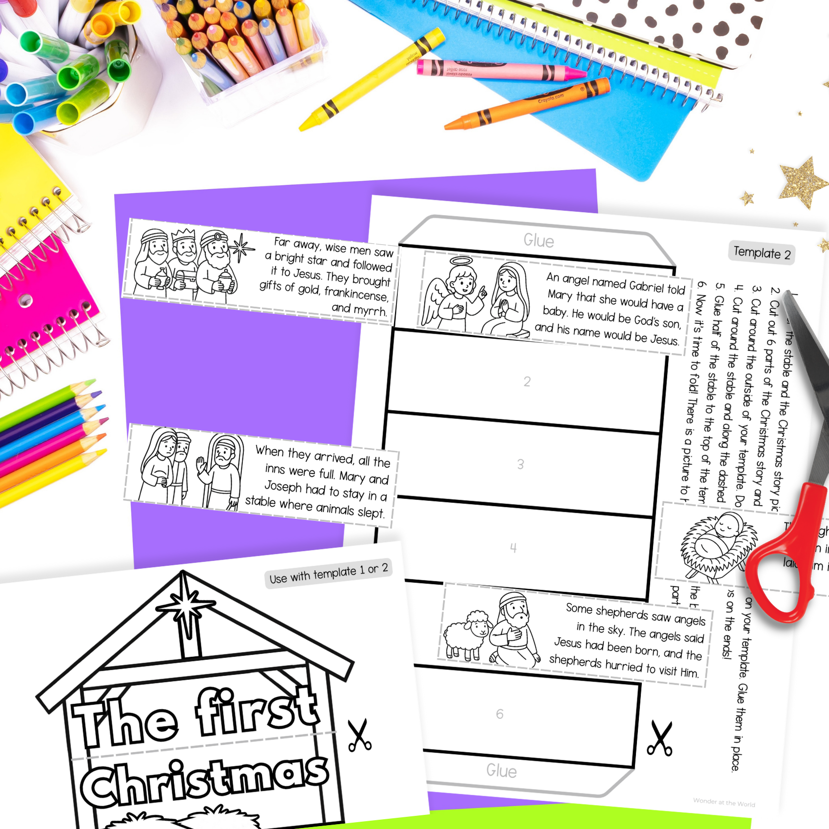 The first Christmas nativity sequence and fold craft activity for Jesus ...