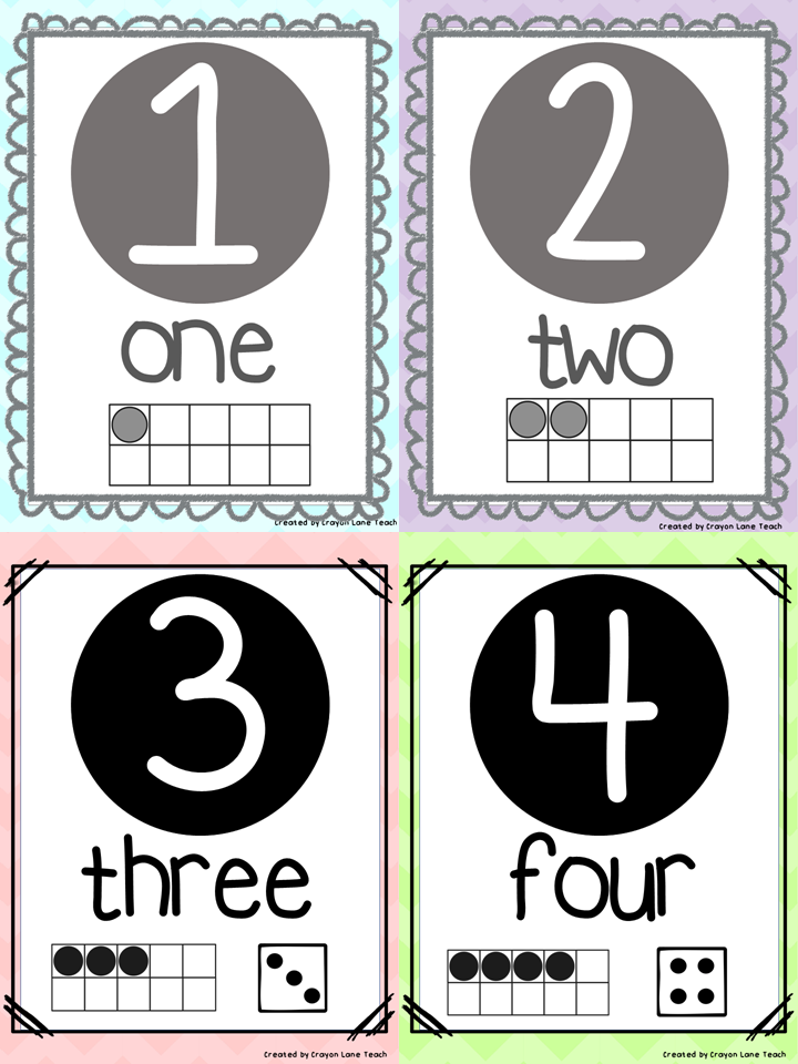 Pastel Number Posters Numbers 1-20 | Teaching Resources