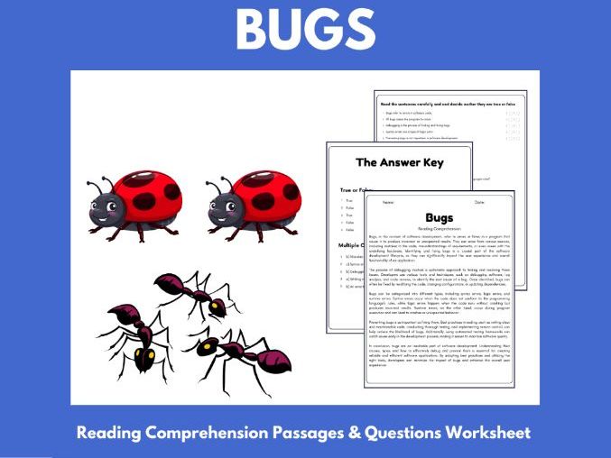 Bugs: Reading Comprehension Passages & Questions Worksheets | Teaching ...