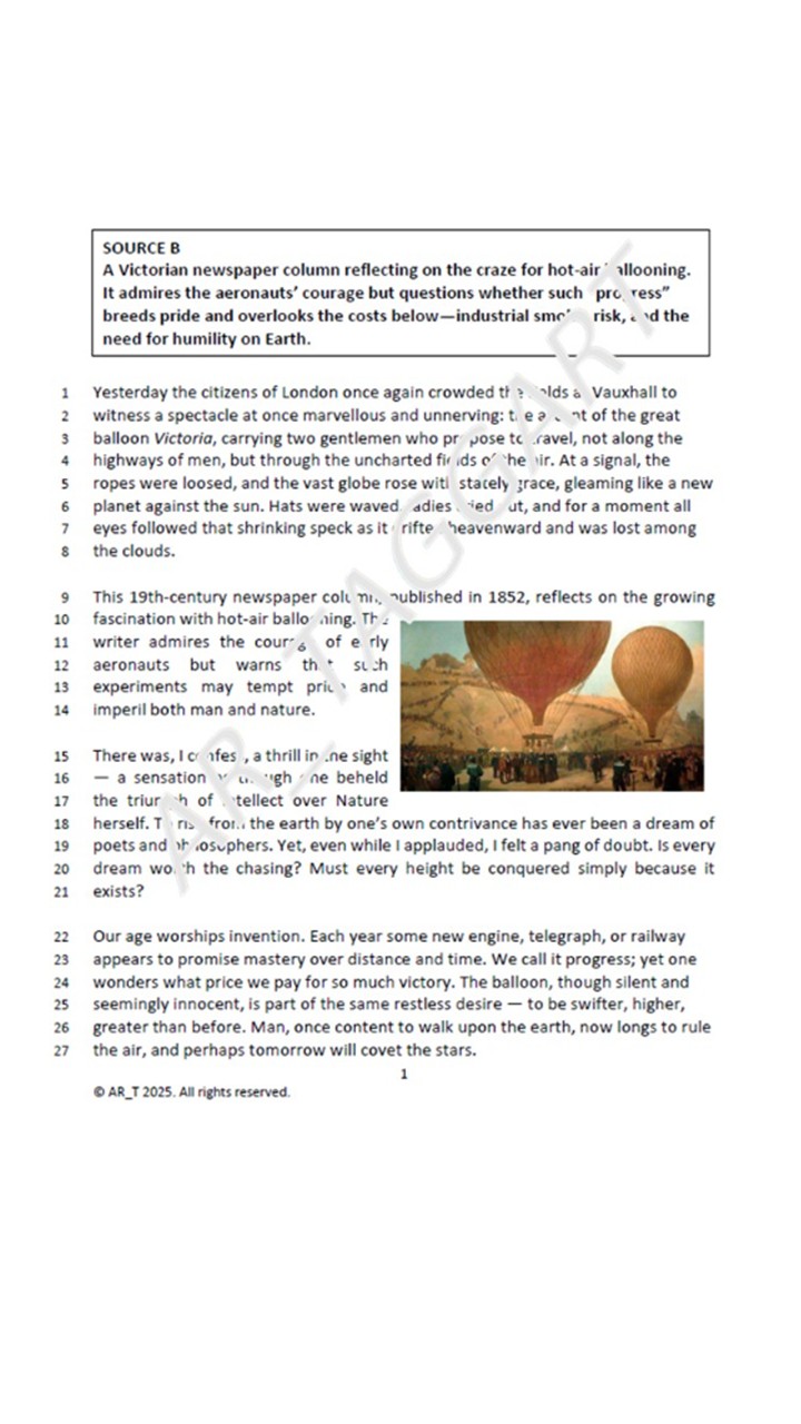 One AQA 2026 English Language Paper 2 Mock | Q5 TASKS - (Spa ...