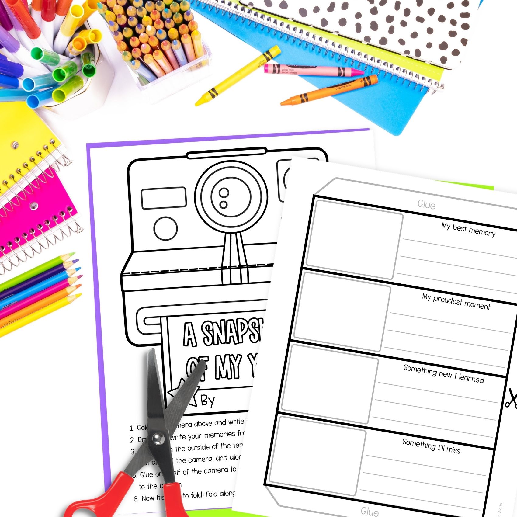 End of year camera writing craft for week day of school | Teaching ...